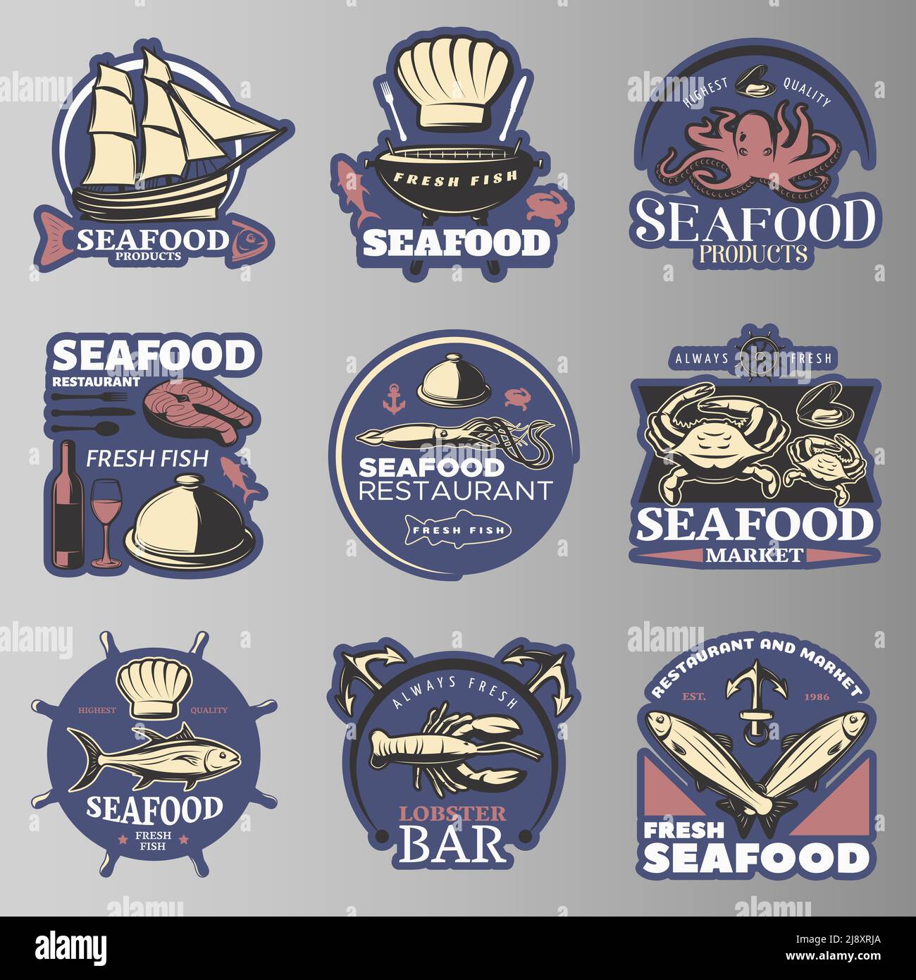 The shellfish bar Stock Vector Images - Alamy