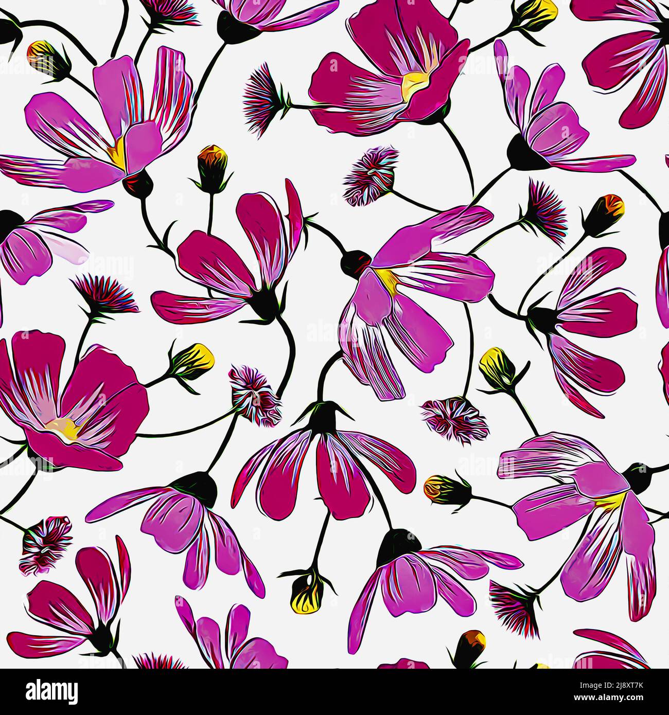 Textile and wallpaper patterns. A printable digital illustration work ...
