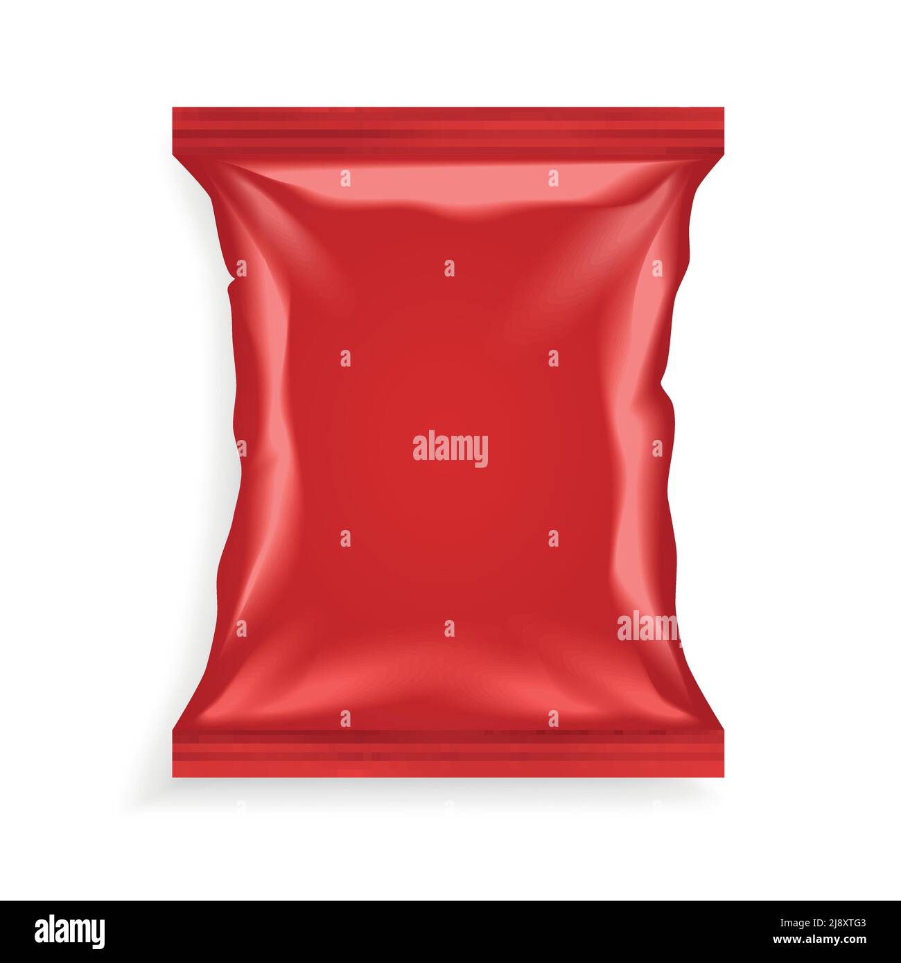 Realistic red plastic bag with shadows and highlights isolated on white ...
