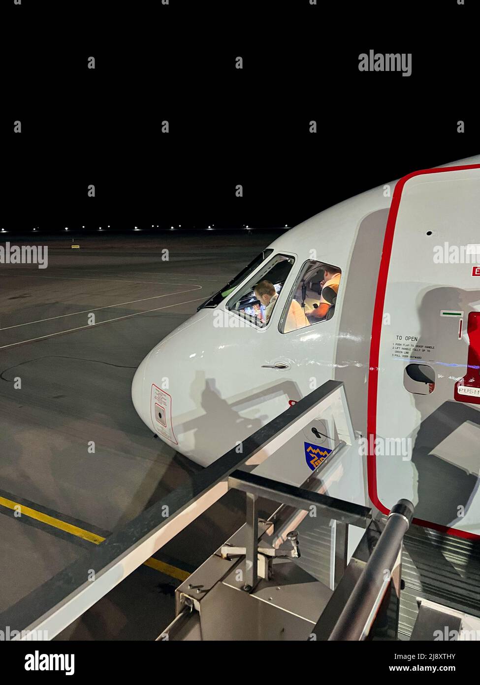 view from the street to the cockpit of the aircraft Stock Photo - Alamy