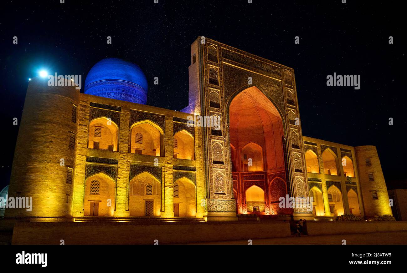 View to kalyan minaret and mosque at night hi-res stock photography and ...