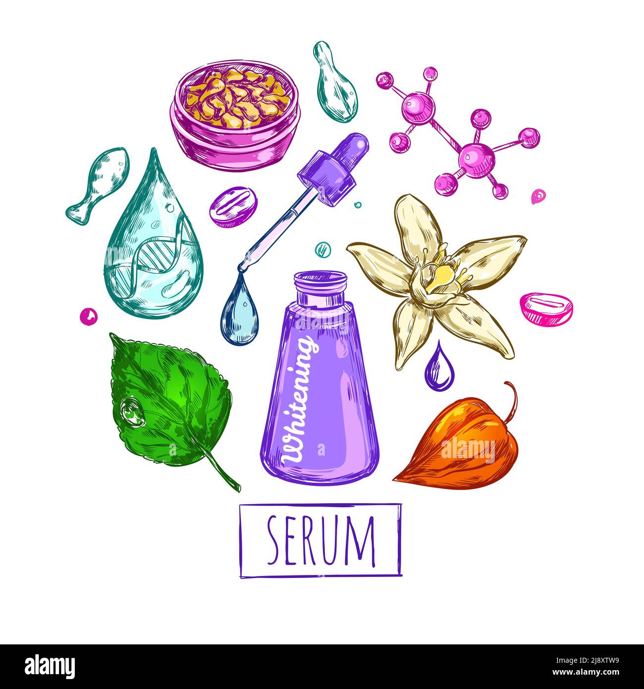 Cosmetic serum bottle in Stock Vector Images - Alamy
