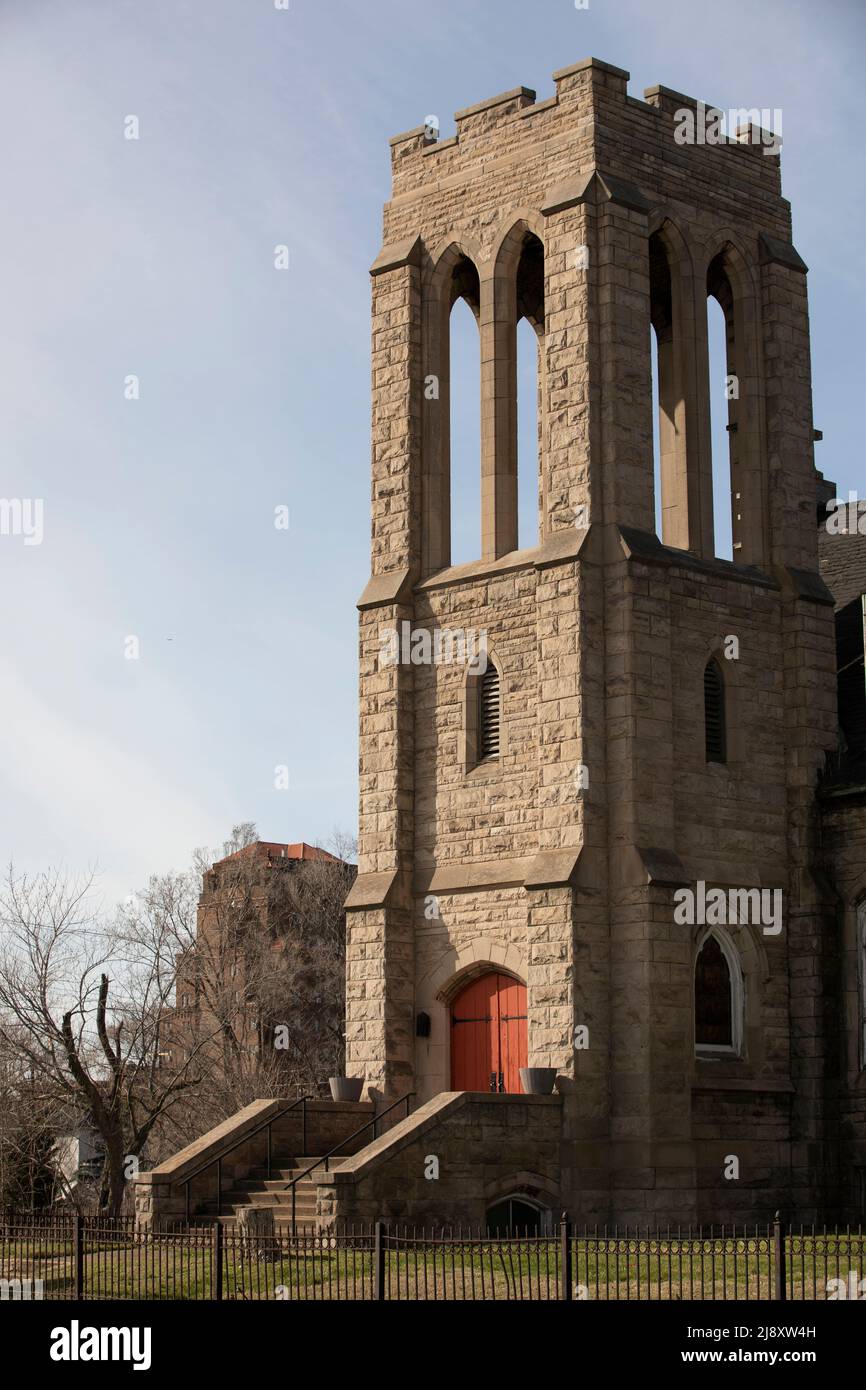 Afternoon light shines on the historic downtown center of Gary, Indiana ...
