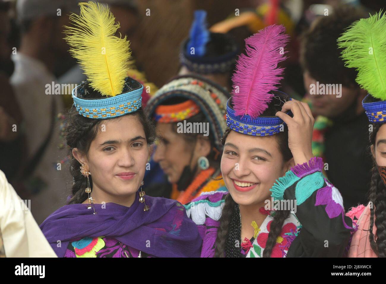 May 15, 2022, Kalash, KPK, Pakistan: Kalashi women and men wearing ...