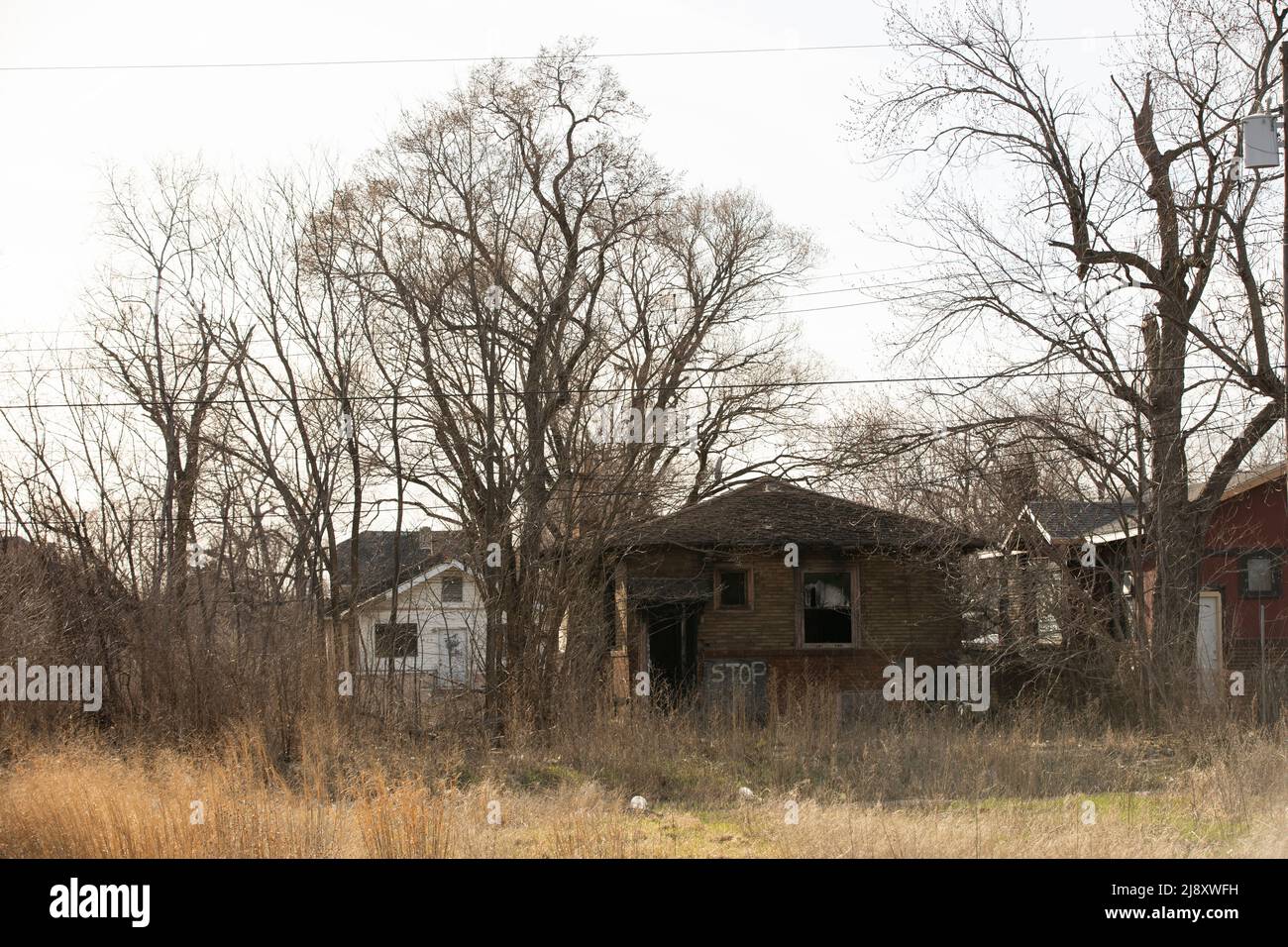 Afternoon light shines on the historic downtown center of Gary, Indiana ...