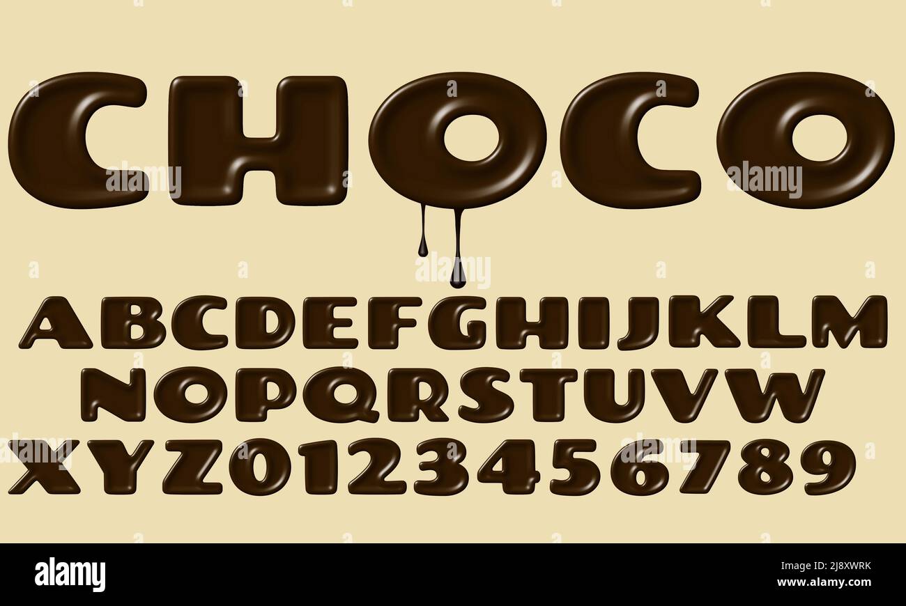 Chocolate font hi-res stock photography and images - Alamy