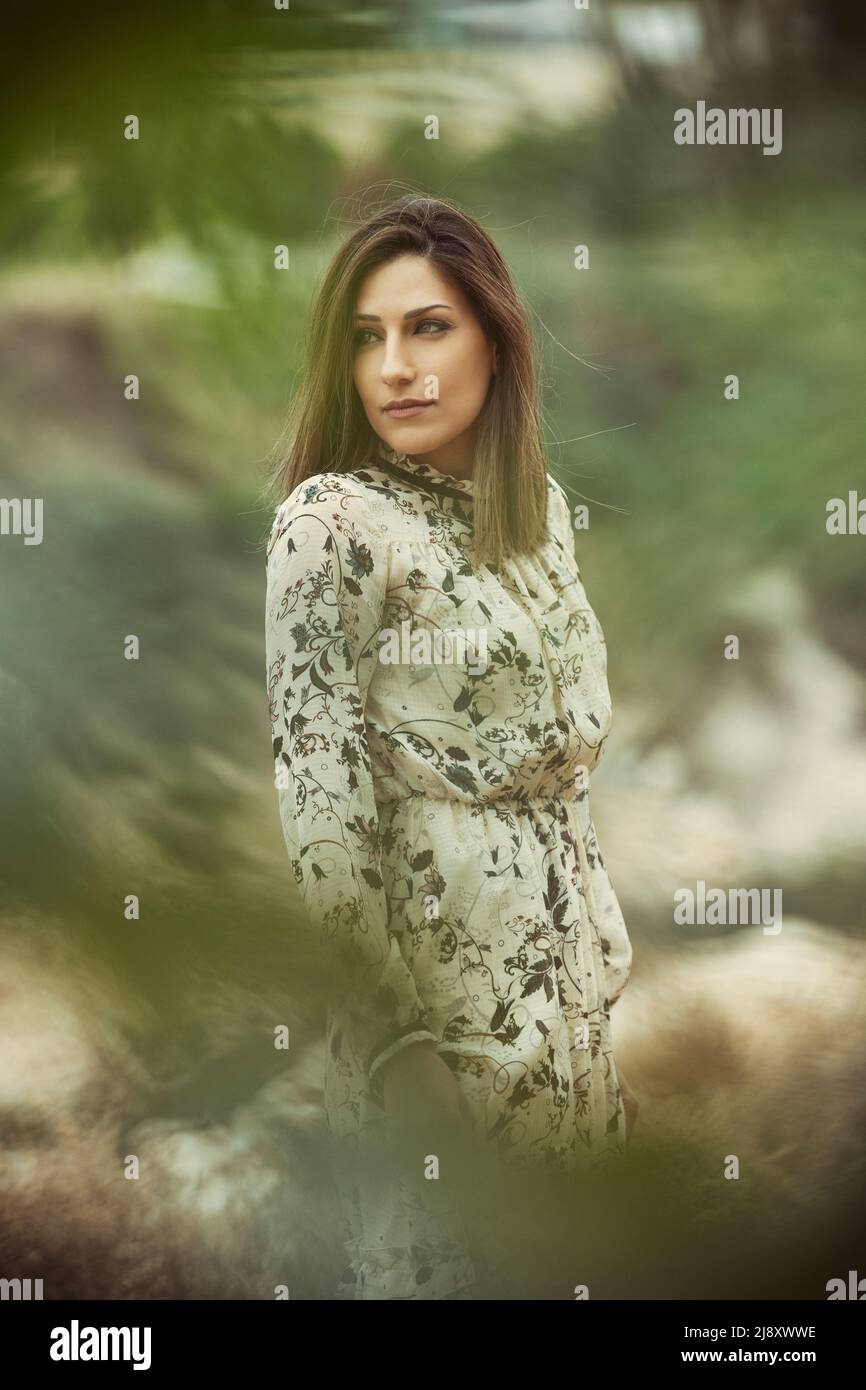 Beautiful woman in nature Stock Photo - Alamy