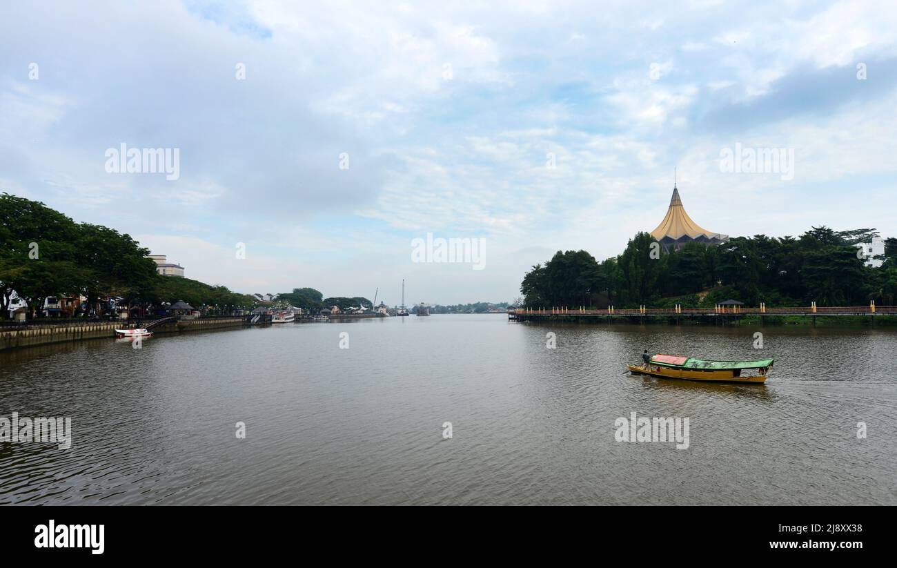 Sarawak river in Kuching, Sarawak, Malaysia Stock Photo - Alamy