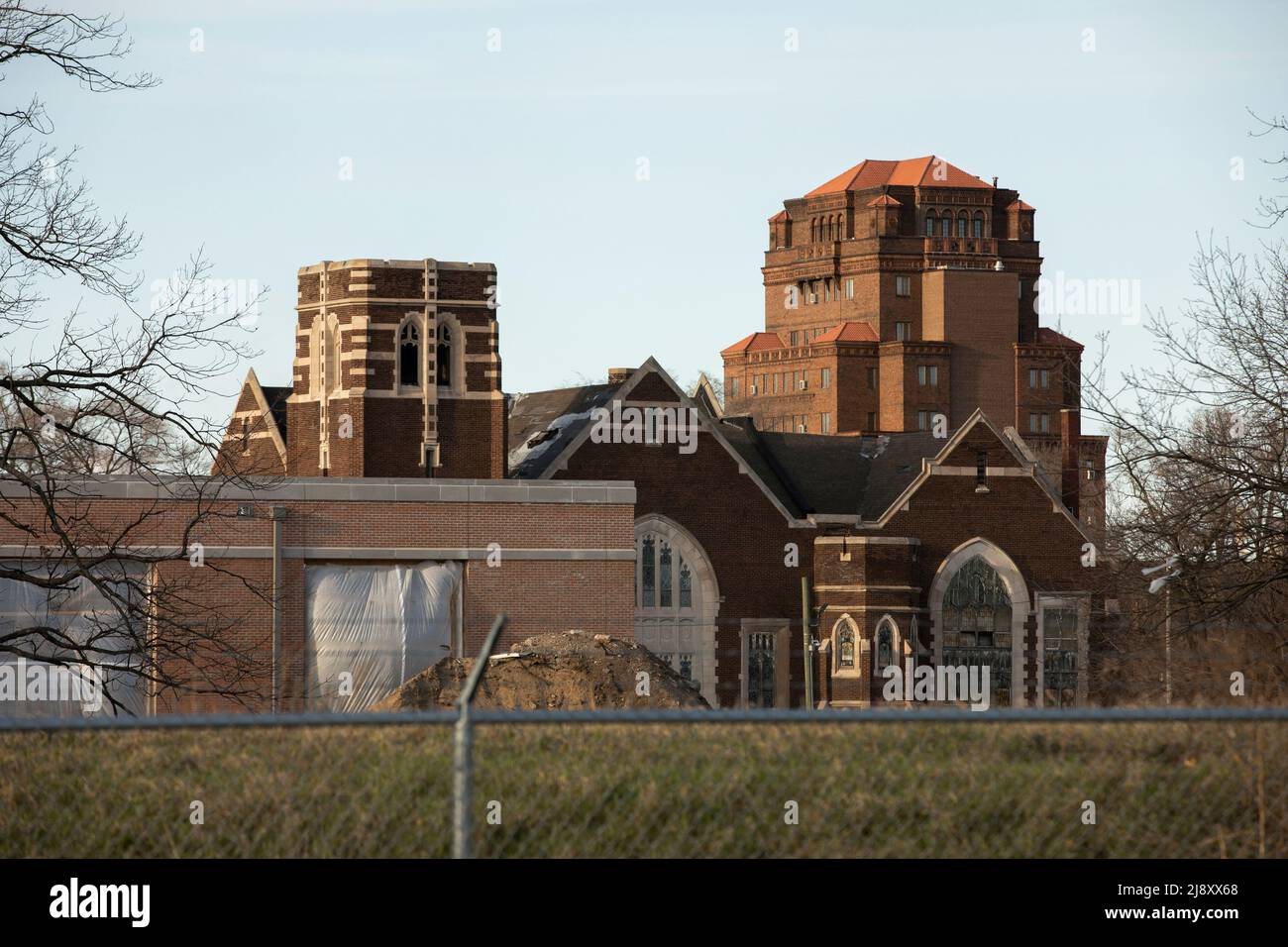 Afternoon light shines on the historic downtown center of Gary, Indiana ...