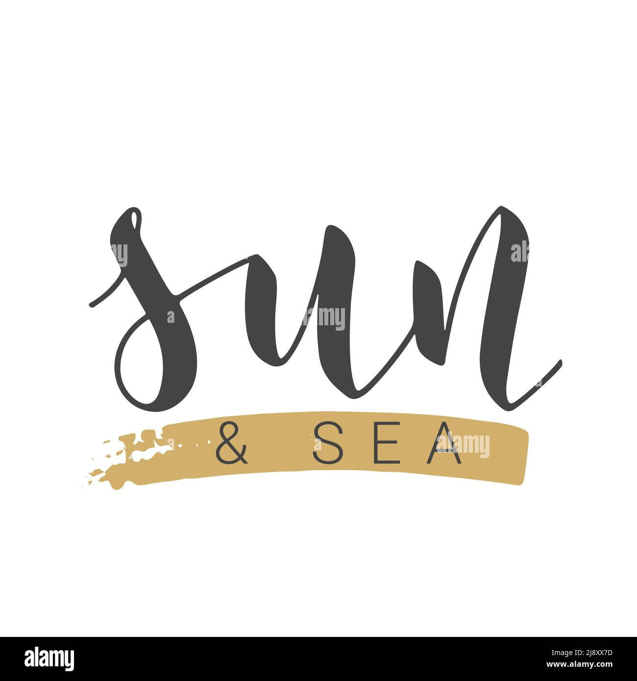 Vector Stock Illustration. Handwritten Lettering of Sun And Sea ...