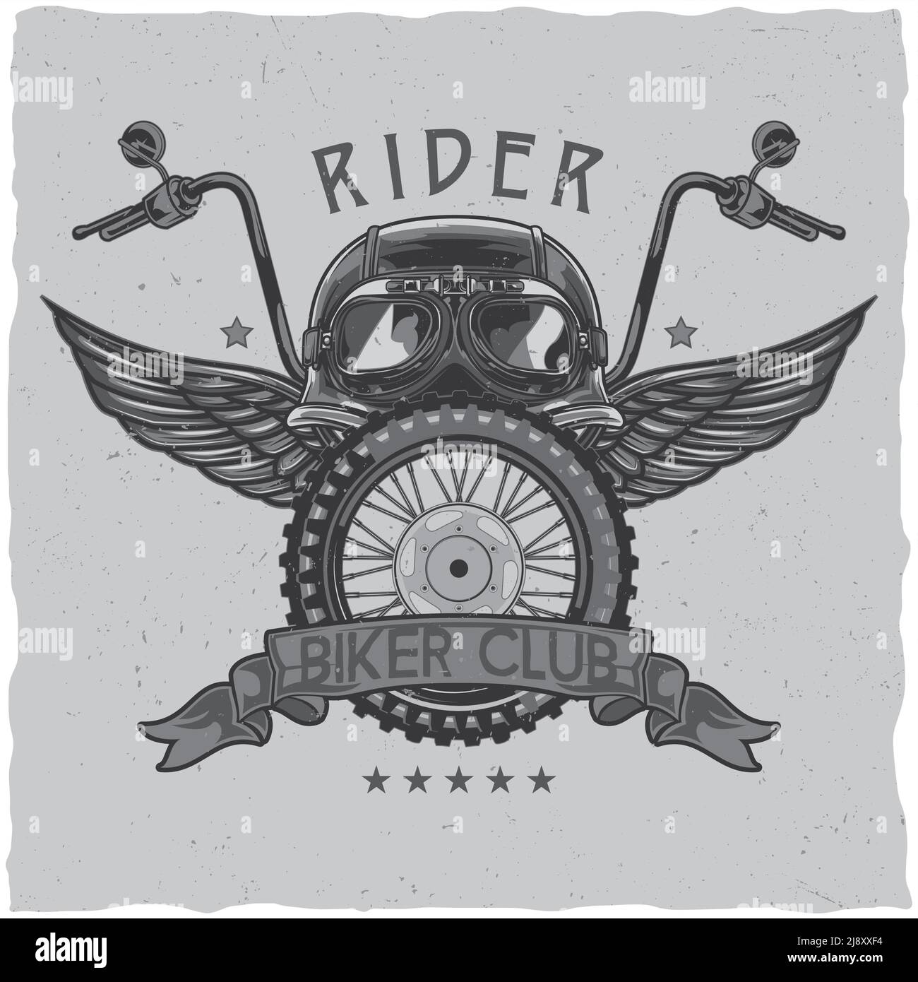 Motorcycle theme t-shirt label design with illustration of helmet ...