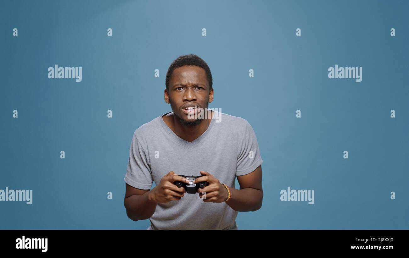 Frustrated person losing videogames online competition, feeling sad ...