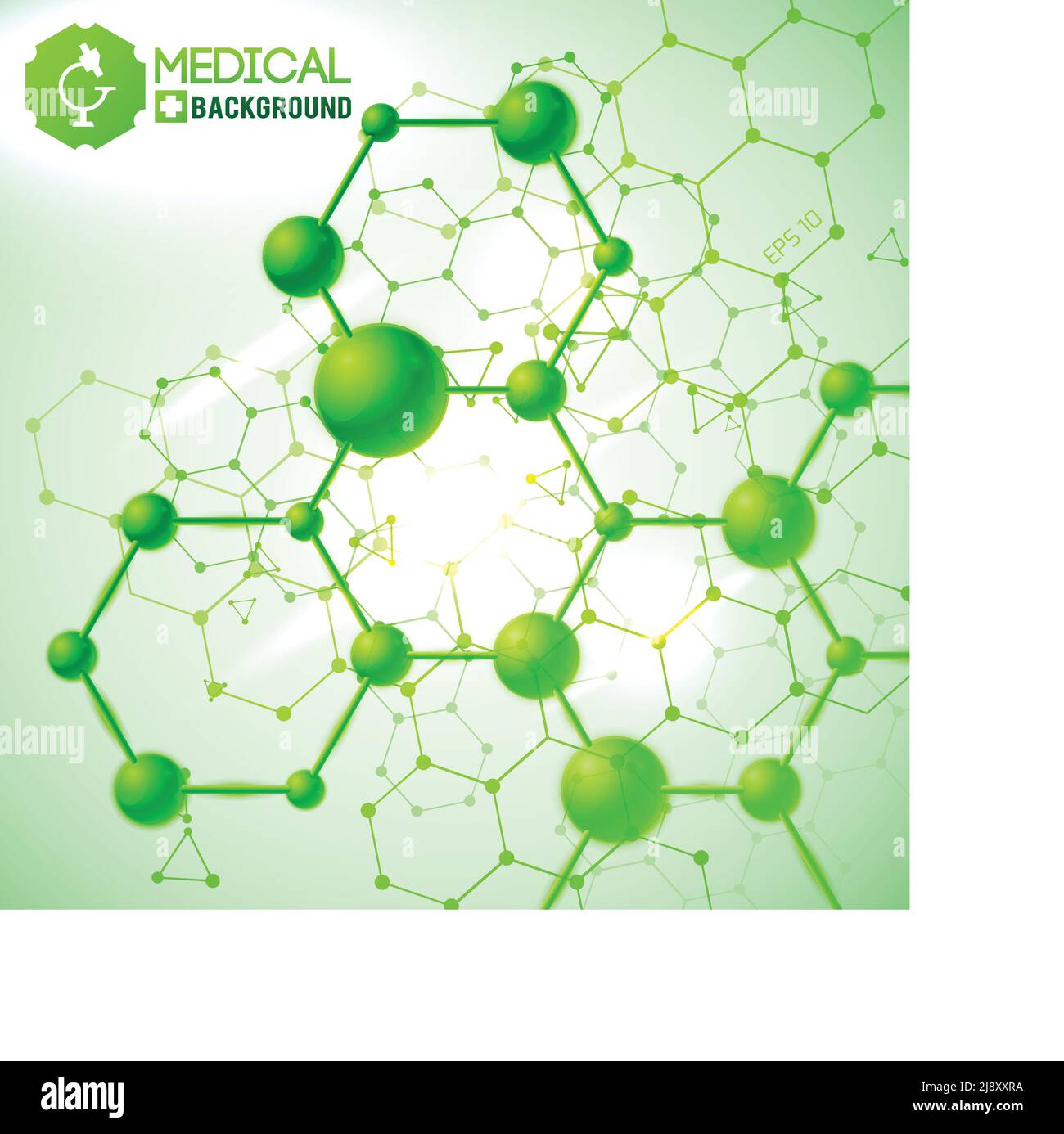 Medical green background with medicine and health symbols realistic ...