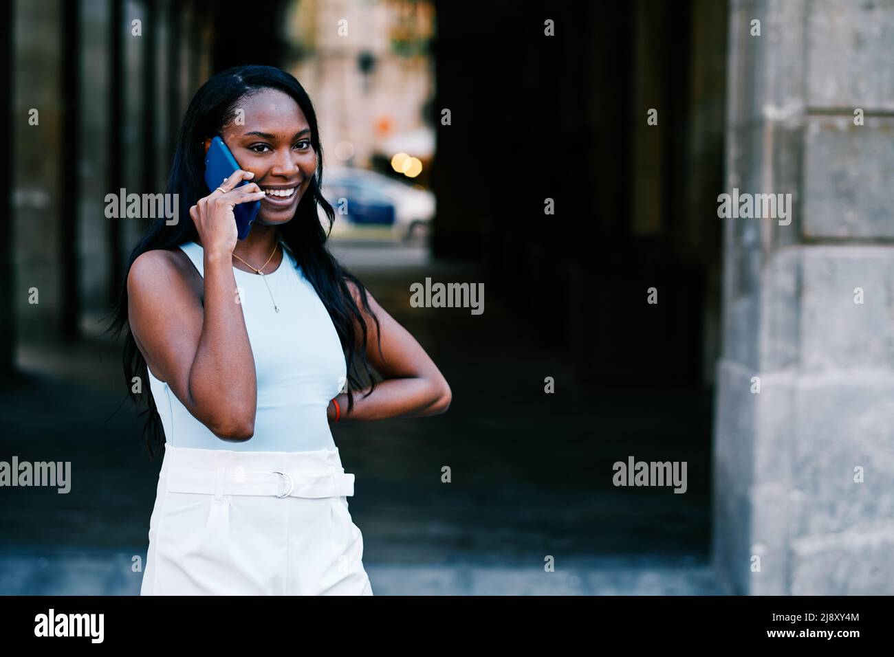 Women talking standing outdoors hi-res stock photography and images - Alamy