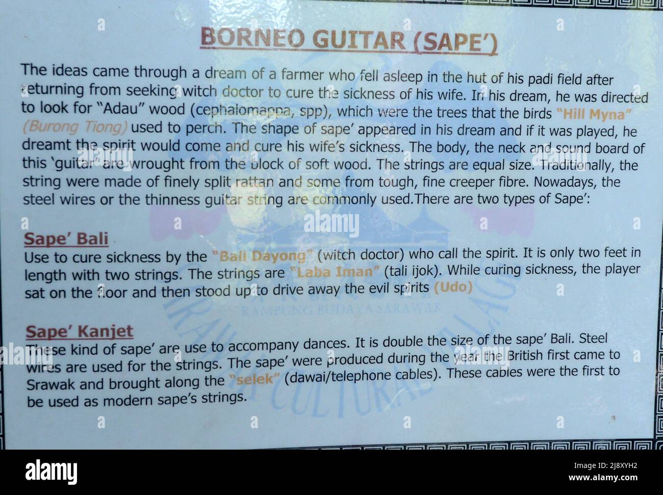 Explanation about the Sape' - A traditional Borneo string instrument at ...