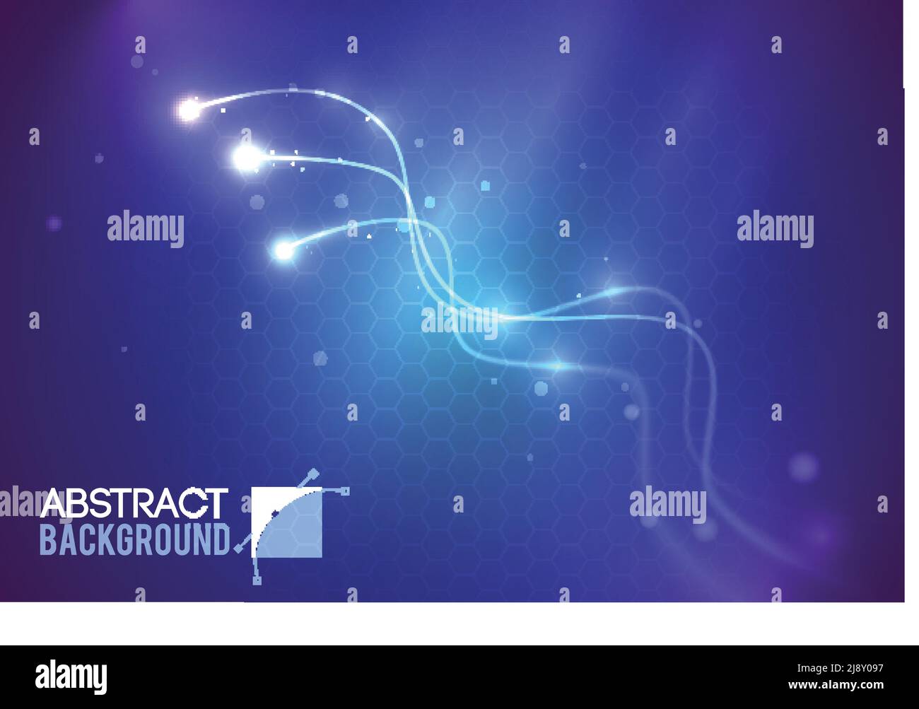 Futuristic abstract technologic template with curved lines and light ...