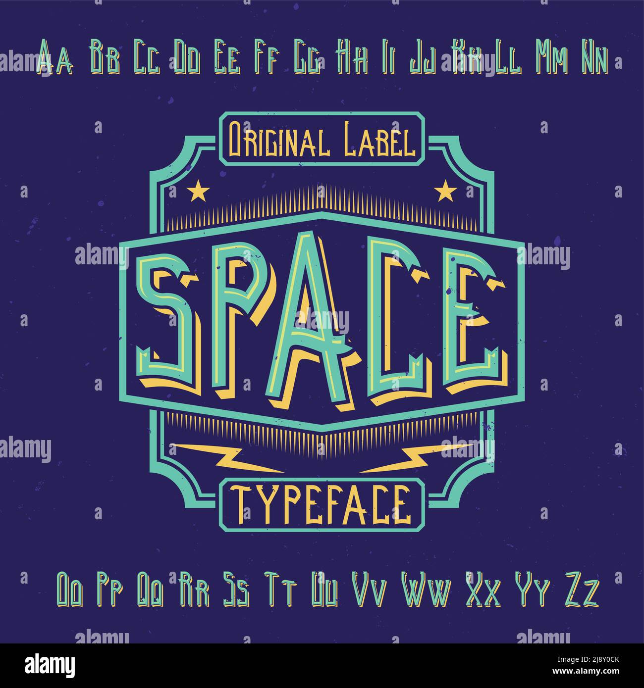Original label typeface named 'Space'. Good to use in any label design ...