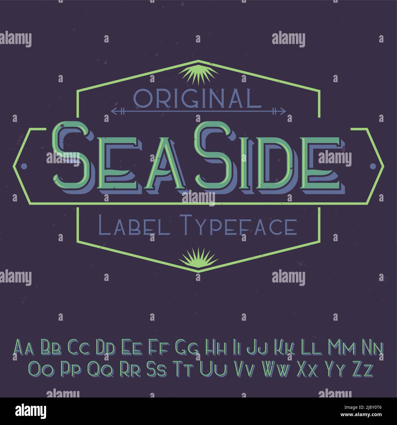 Original label typeface named '"SeaSide". Good to use in any label ...