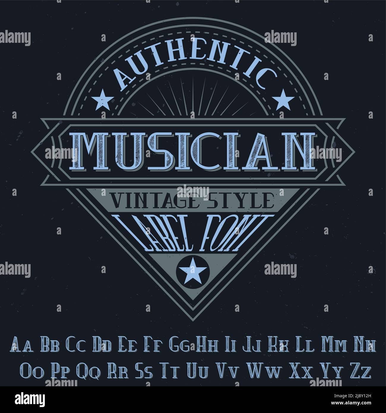 Original label typeface named 'Musician'. Good to use in any label ...