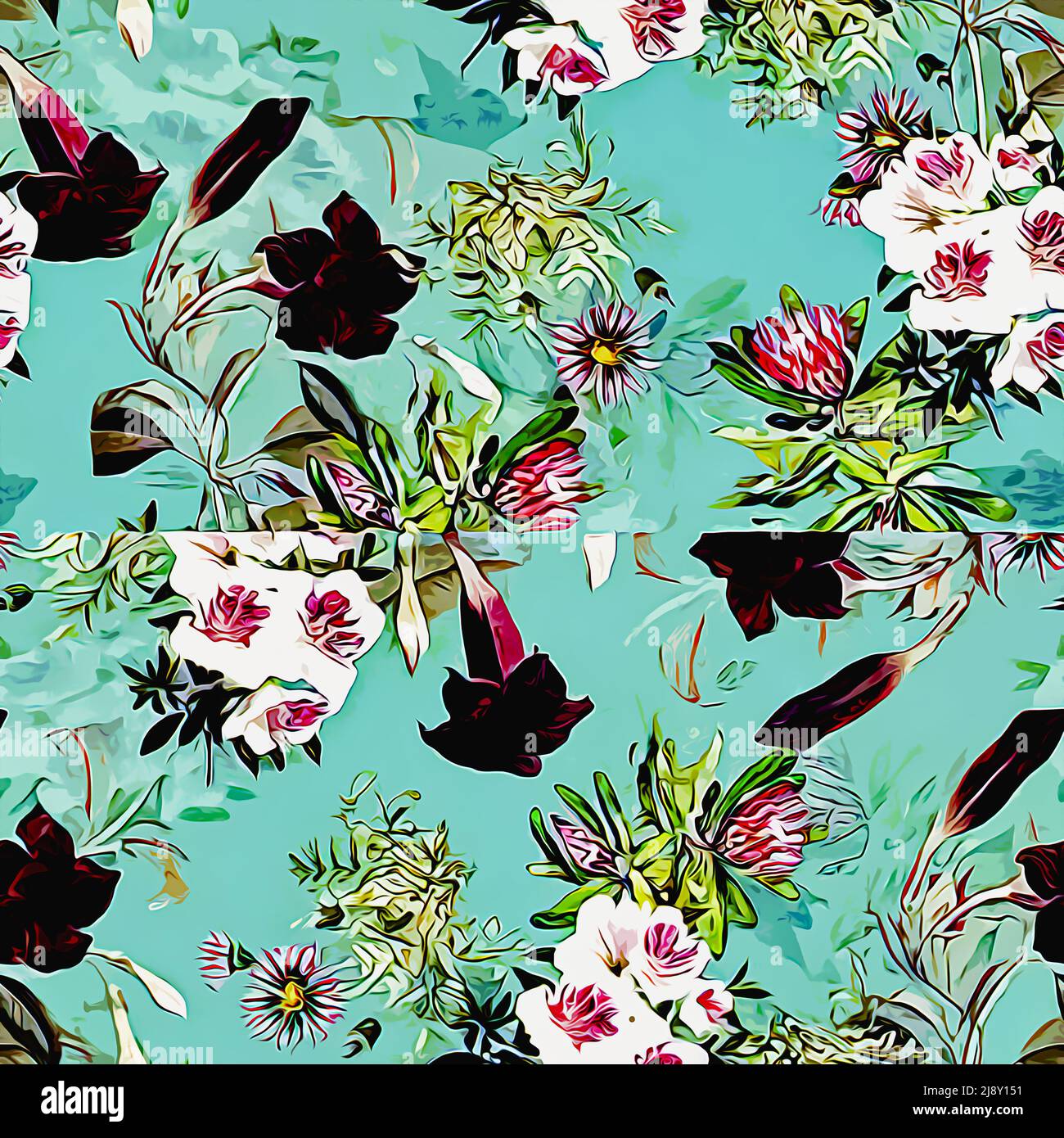 Textile and wallpaper patterns. A printable digital illustration work ...