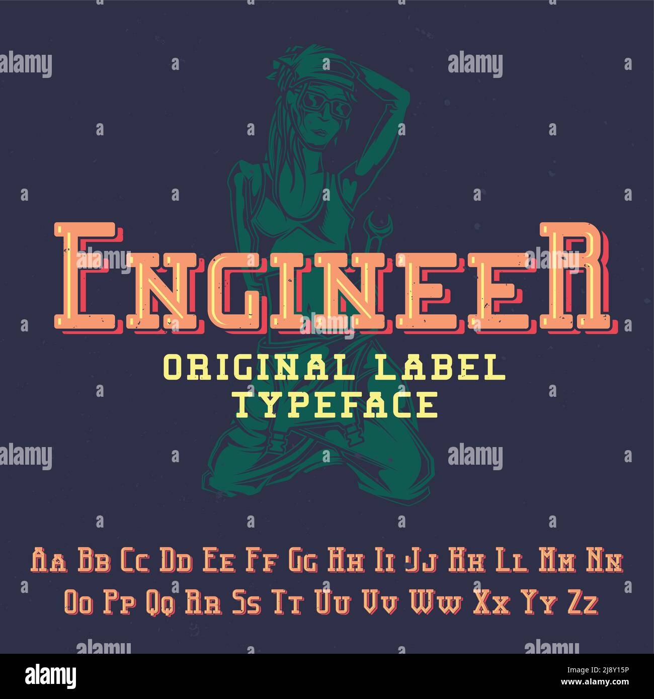 Original label typeface named '"Engineer". Good to use in any label ...