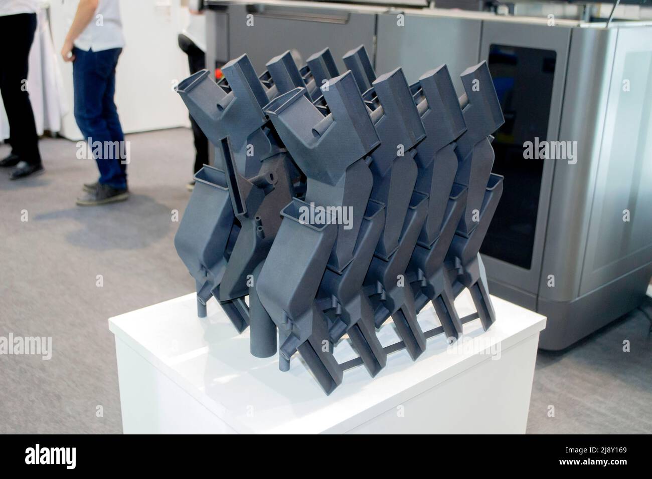 Black model internal combustion engine prototype printed on 3D printer ...
