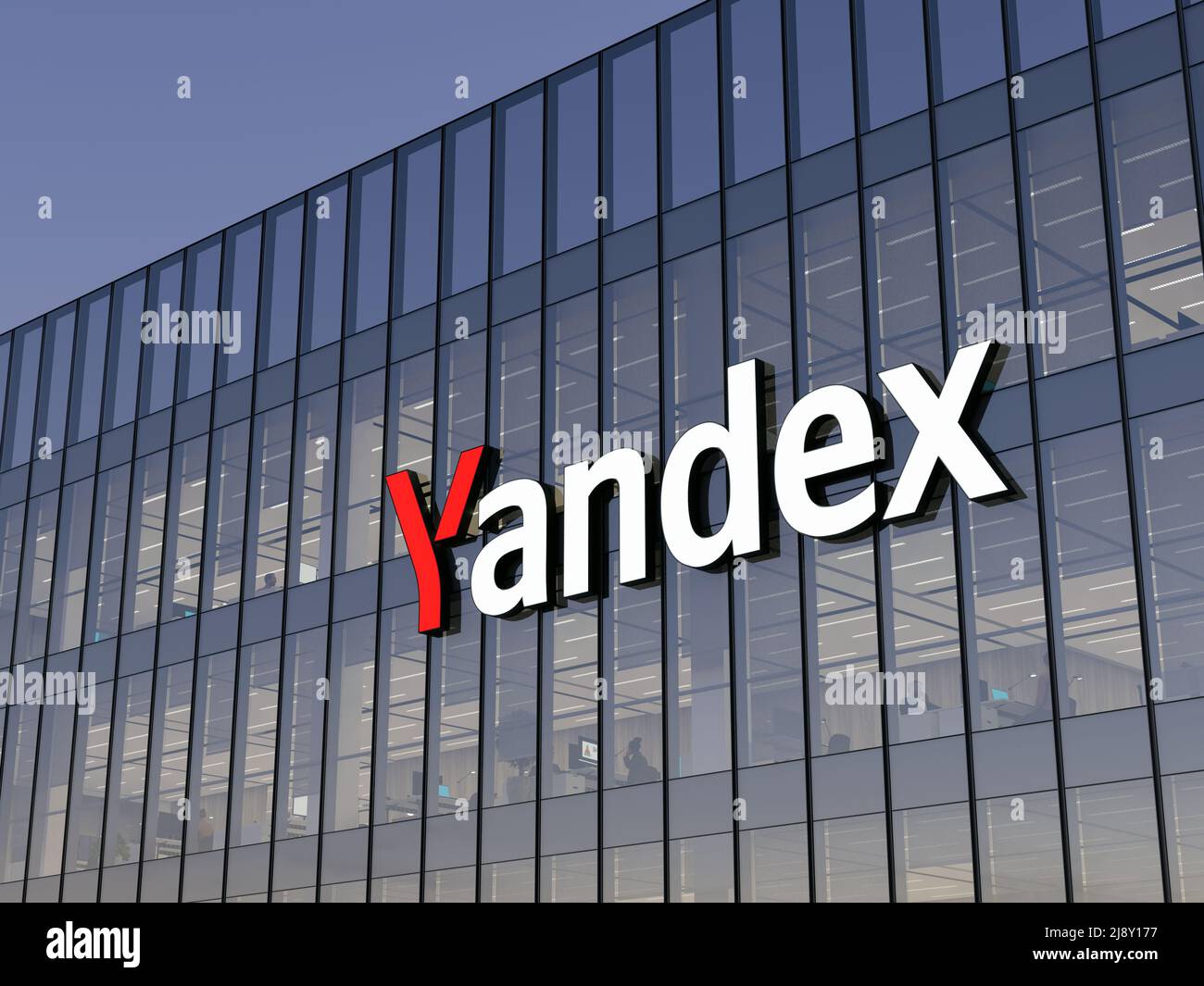 Moscow, Russia. May 2, 2022. Editorial Use Only, 3D CGI. Yandex Signage ...