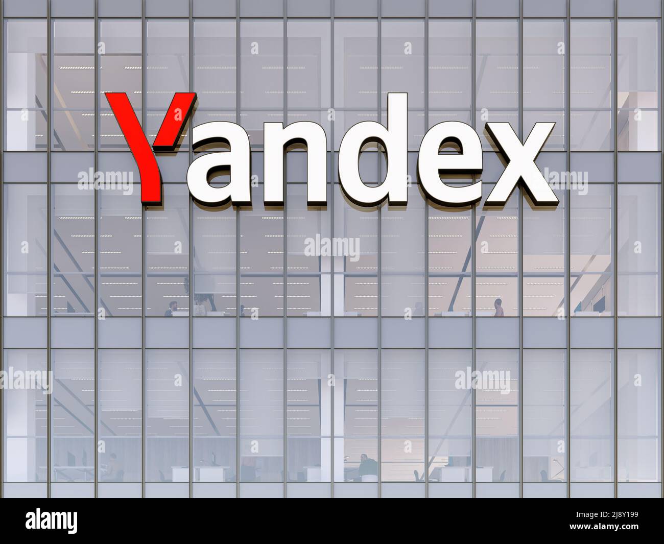 Moscow, Russia. May 2, 2022. Editorial Use Only, 3D CGI. Yandex Signage ...