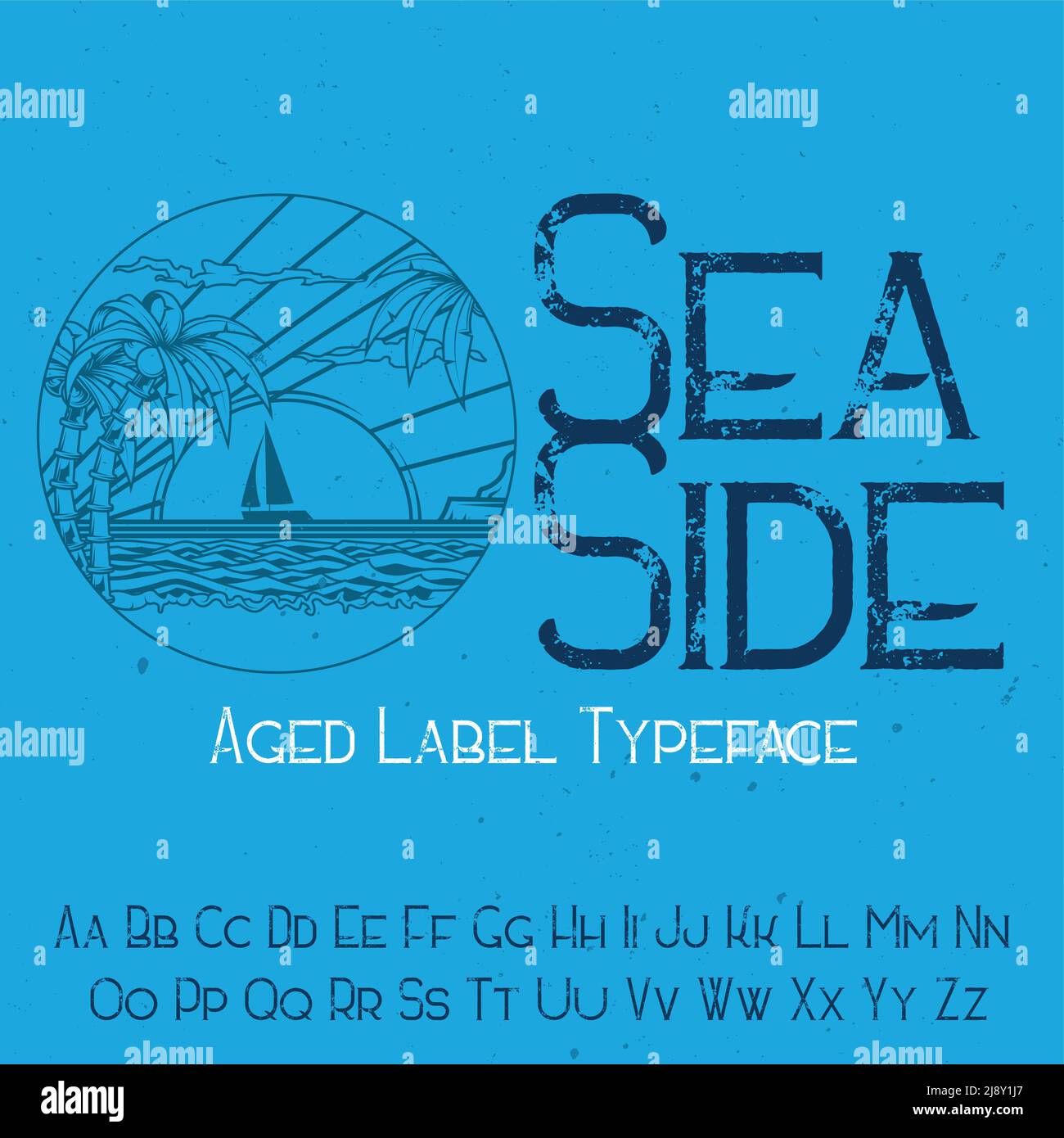Original label typeface named '"SeaSide". Good to use in any label ...