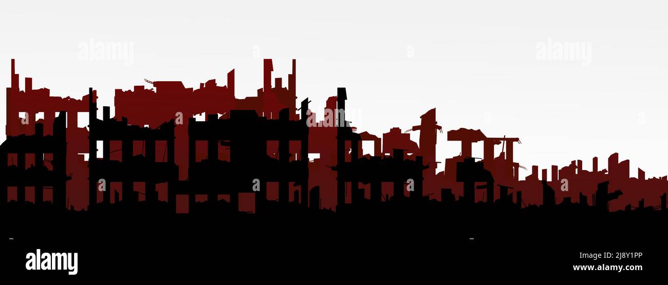 Destroyed Cityscape Silhouette