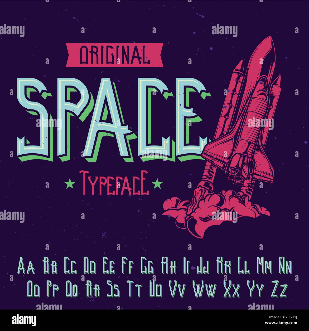 Original label typeface named 'Space'. Good to use in any label design ...