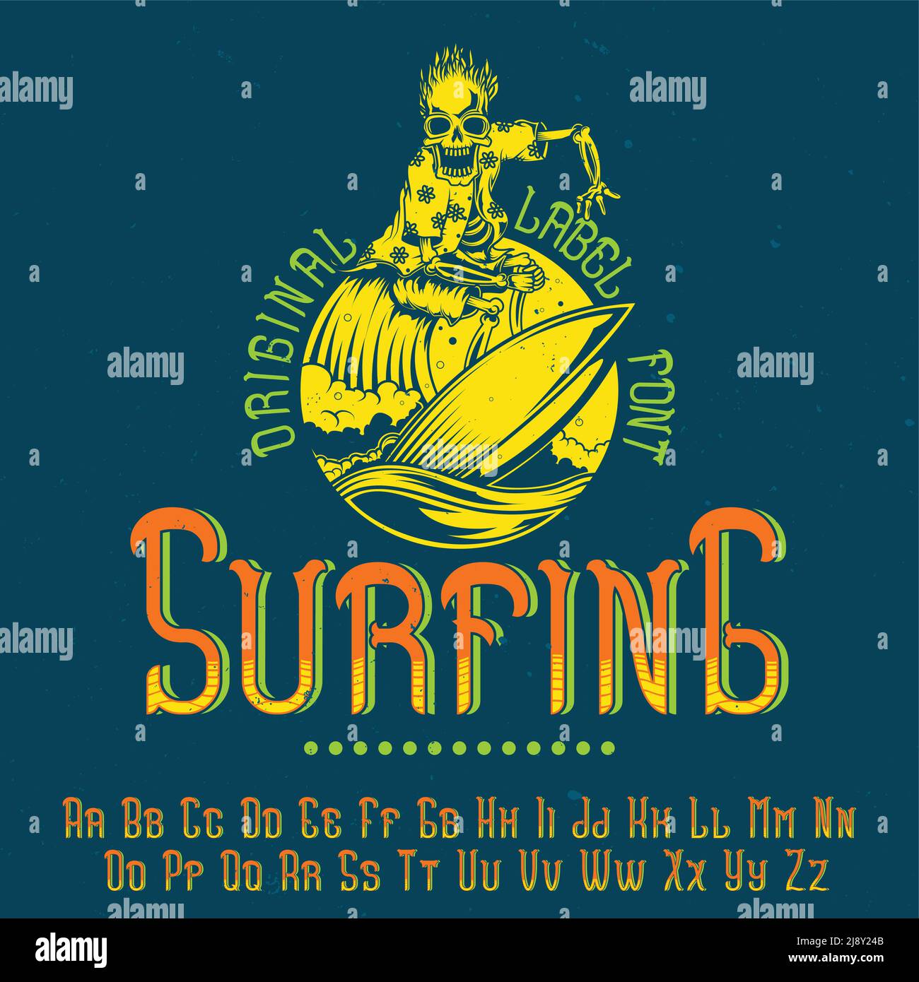 Original label typeface named 'Surfing'. Good to use in any label ...