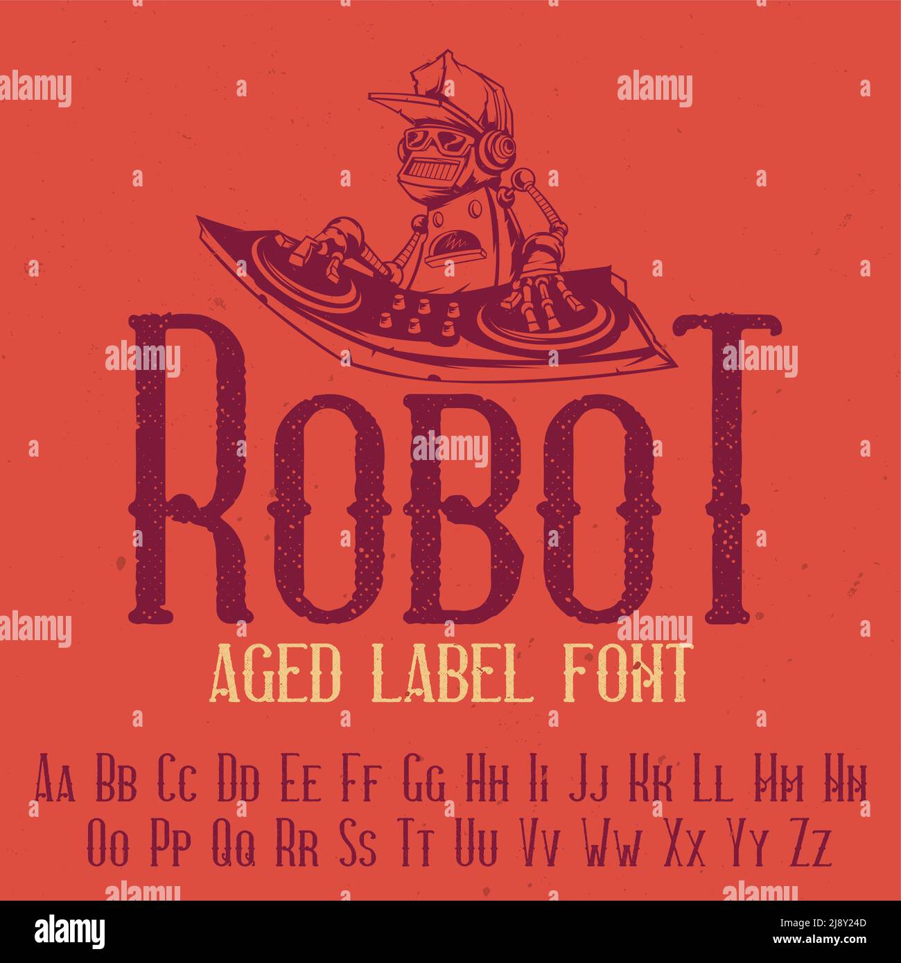 Original label typeface named '"Robot". Good to use in any label design ...