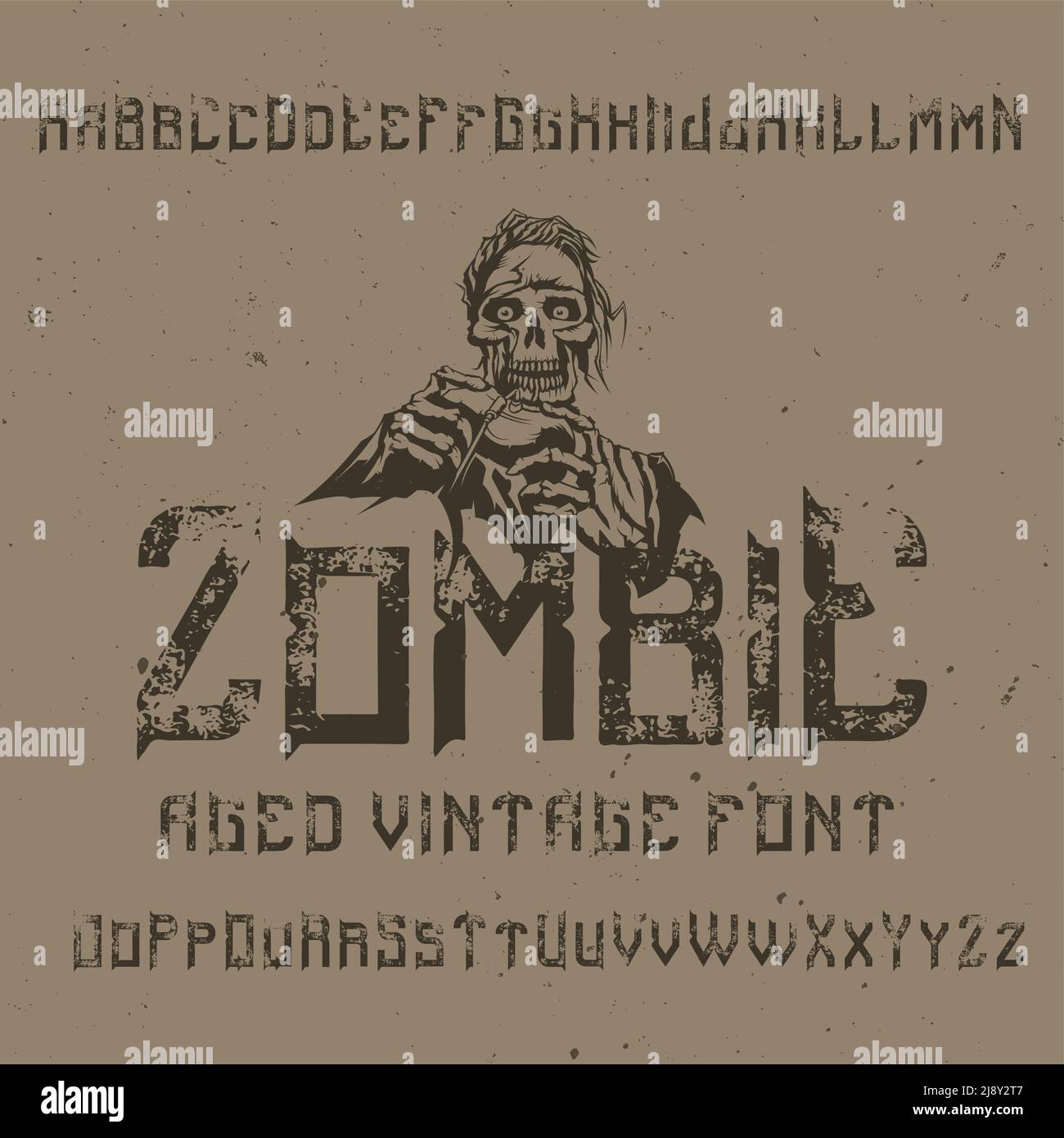 Original label typeface named '"Zombie". Good to use in any label ...