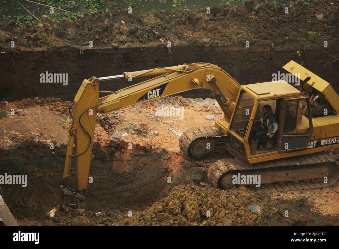 09-Dec-2020, Dhaka, Bangladesh.Construction work is going on with the ...