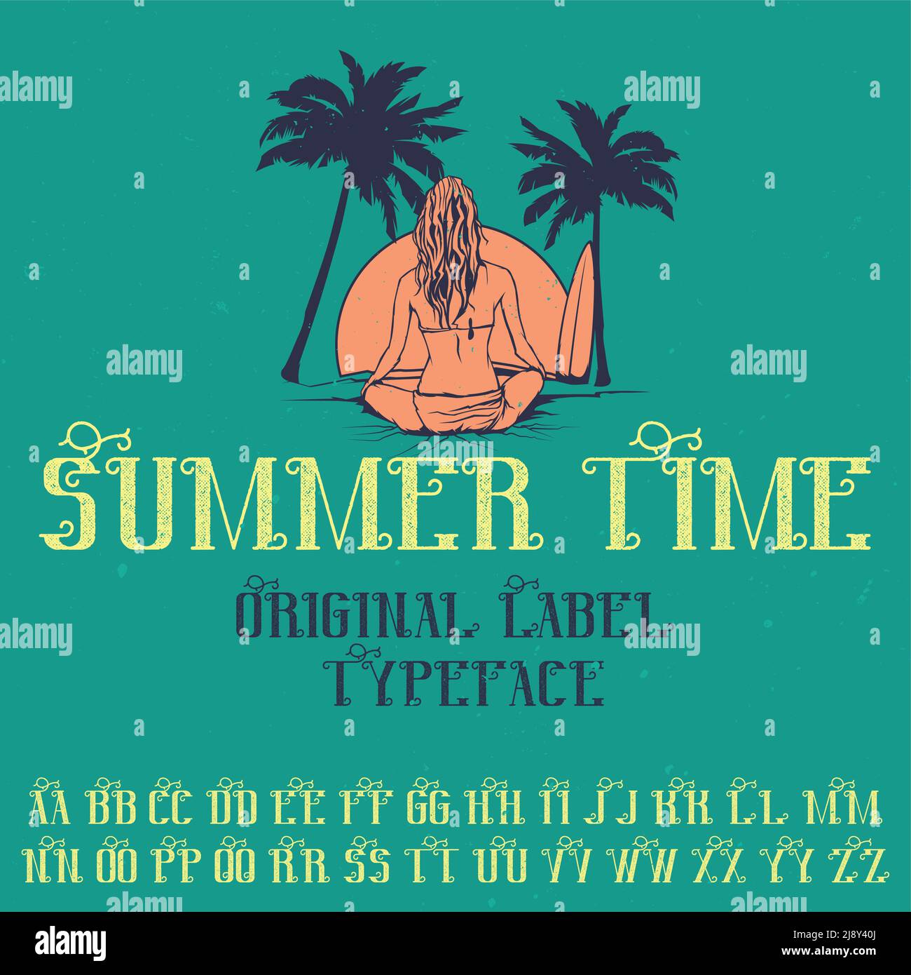 Original label typeface named '"Summer Time". Good to use in any label ...