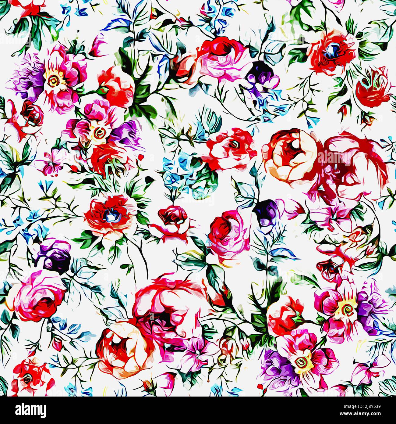 Textile and wallpaper patterns. A printable digital illustration work ...