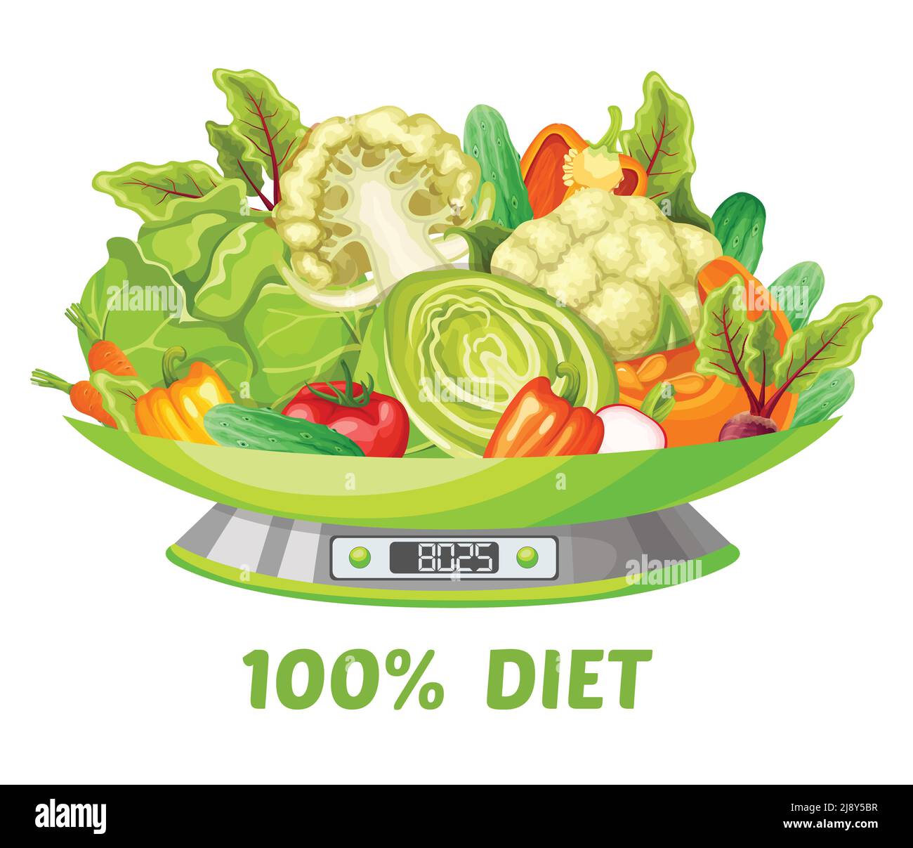 Light vegetable diet concept with carrot cabbage cucumber pumpkin ...