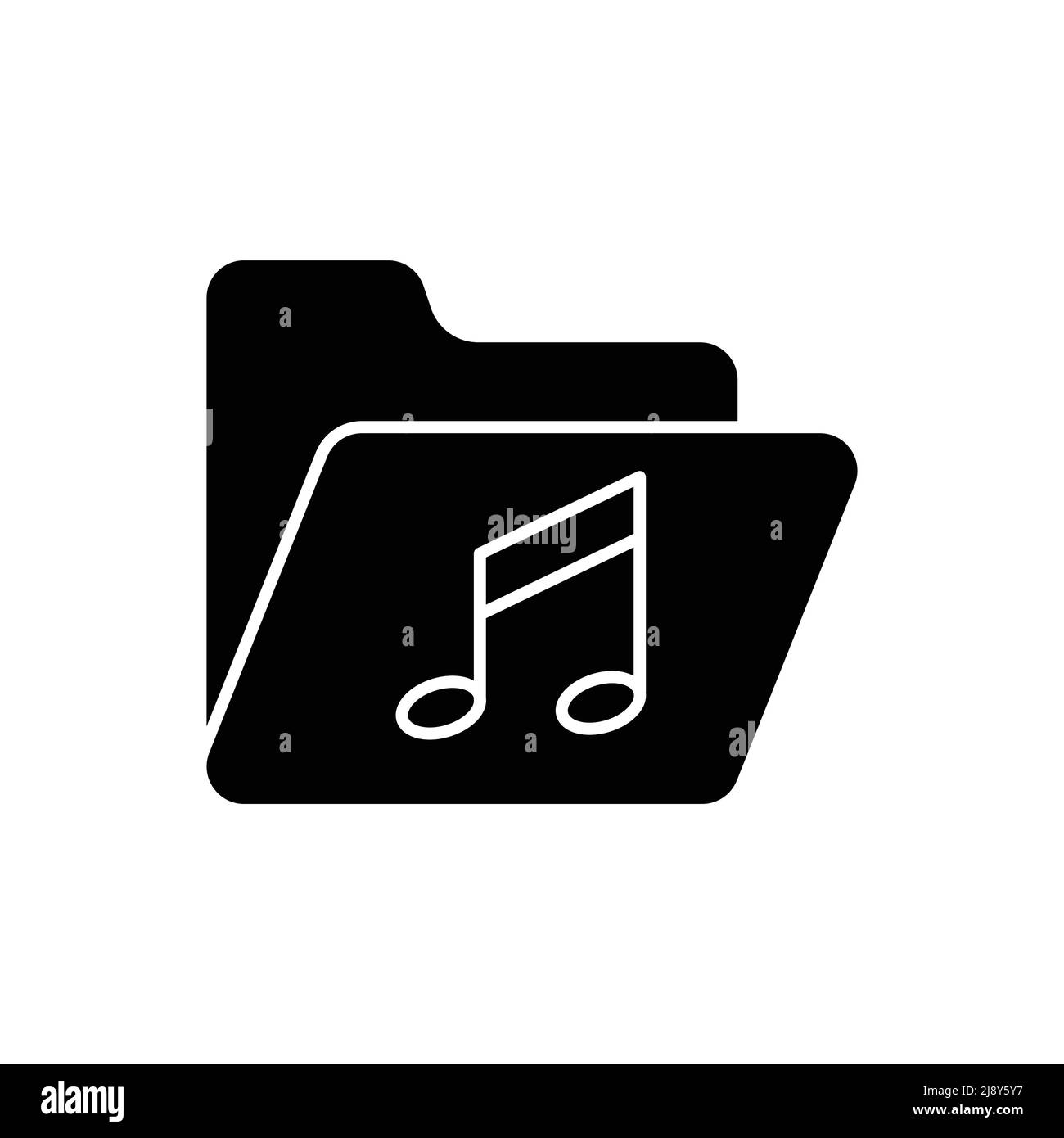 Folder icon vector with tone. music. solid icon style, glyph. Simple ...