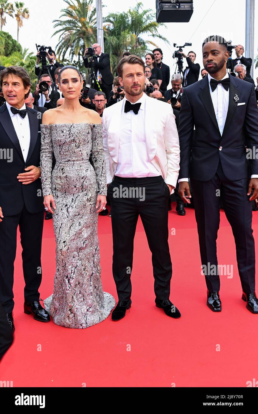 Tom Cruise , Jennifer Connelly , Glen Powell , Jay Ellis 75th Cannes ...