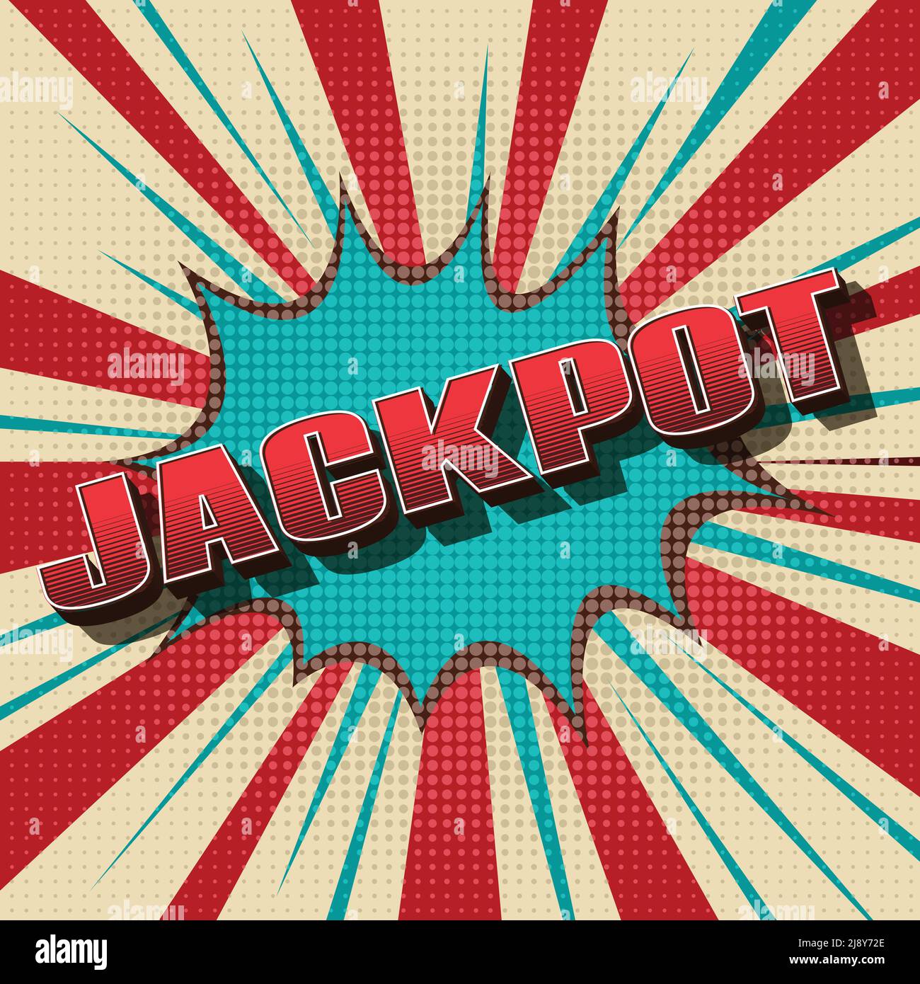 Jackpot comic retro background. Gambling game winner, vintage design ...