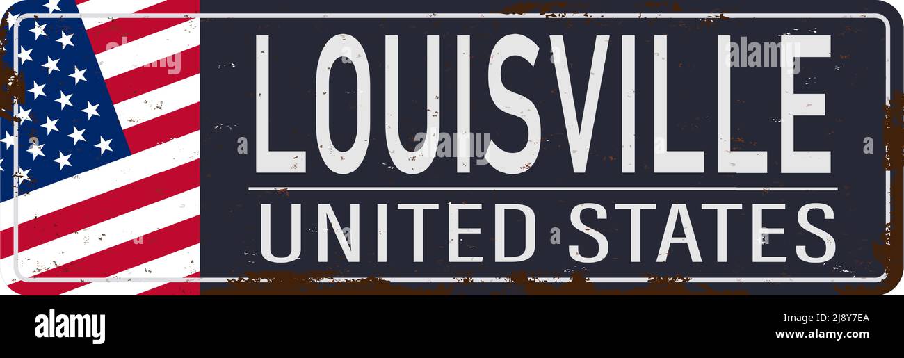 Louisville, Alabama, road sign green vector illustration, road table ...
