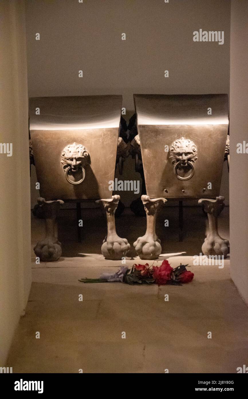Matching sarcophagi of children in the Children's Columbarium, Capuchin ...