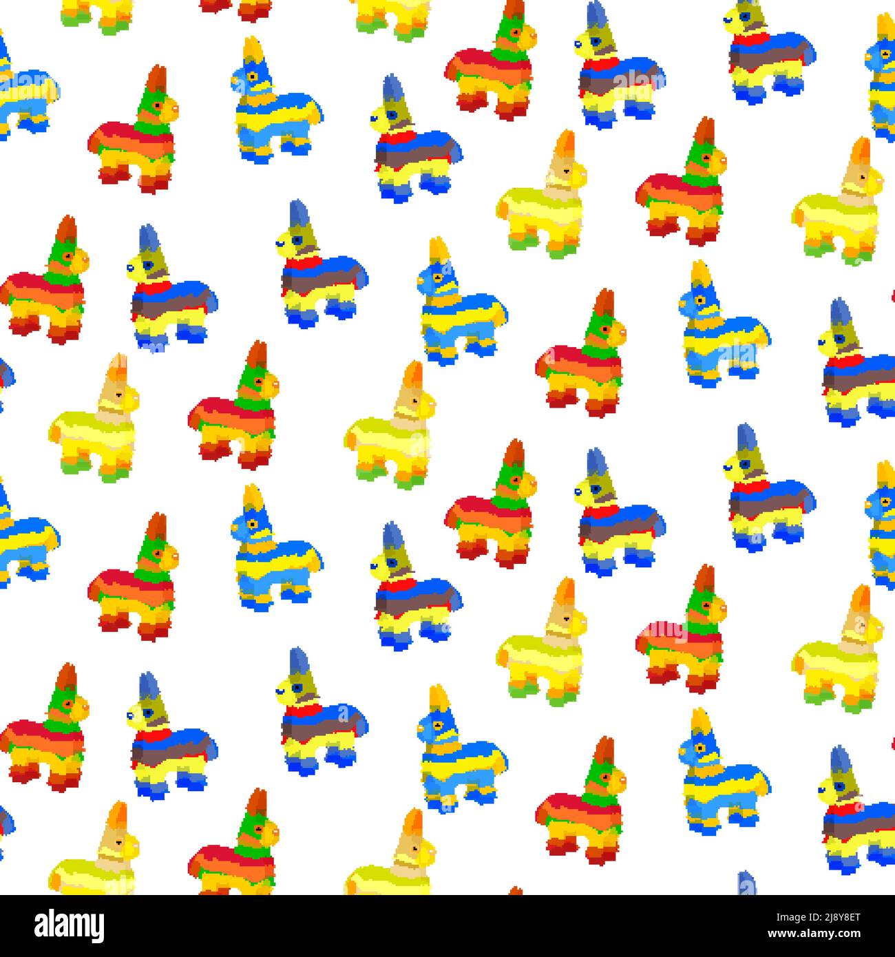 Colorful pinata Mexcian traditional toy. Seamless pattern with cute ...