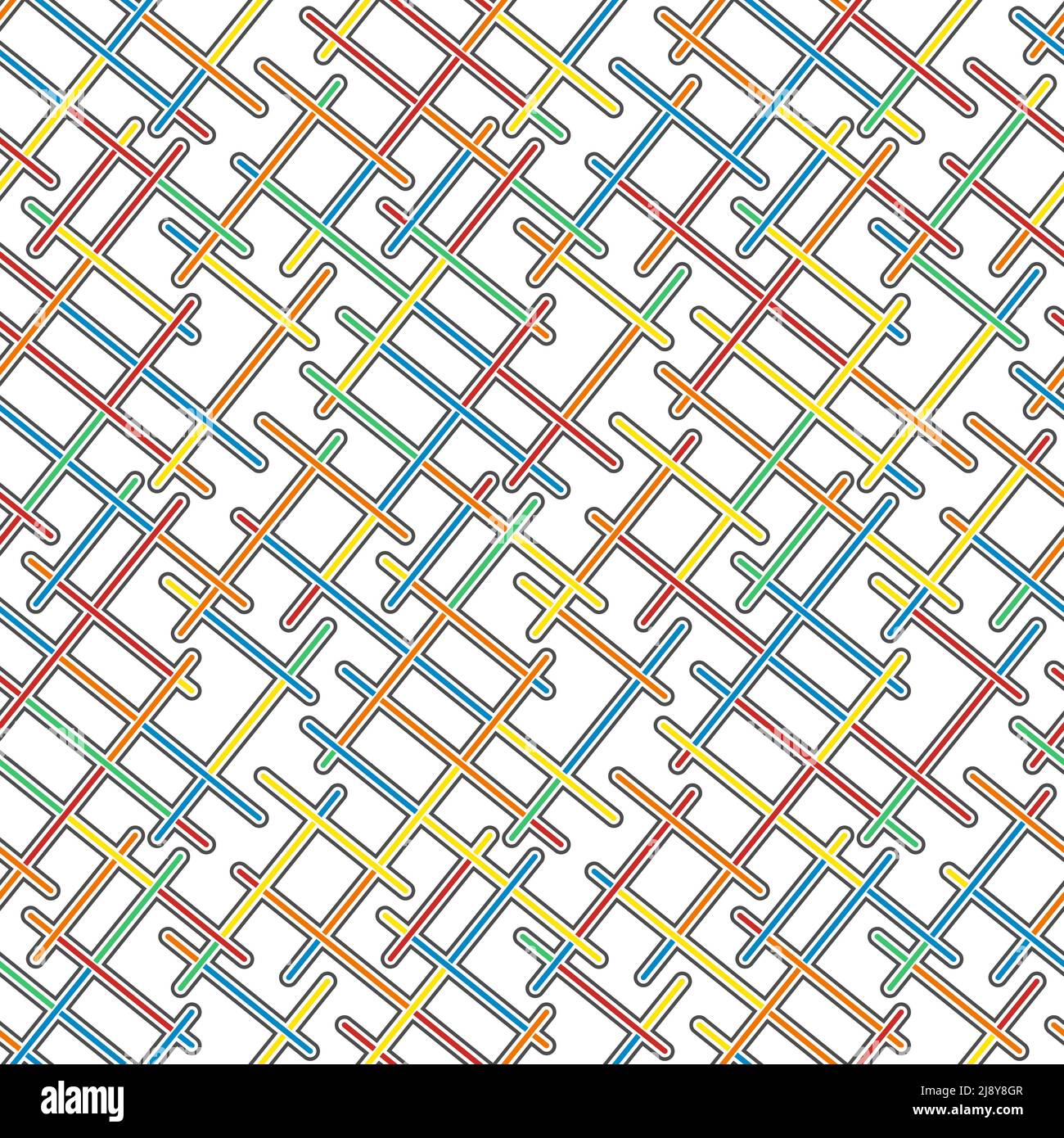 Seamless color abstract pattern of multicolored lines. Illustration for ...