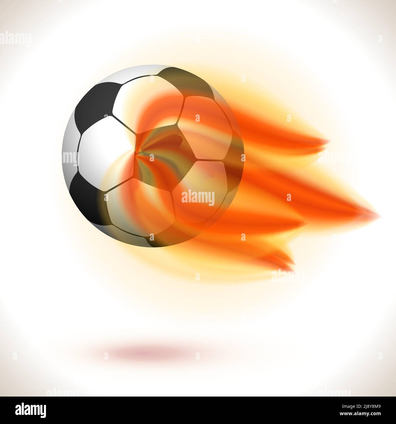 Fire Flaming Soccer Ball isolated on white. Vector Illustration. EPS10 ...