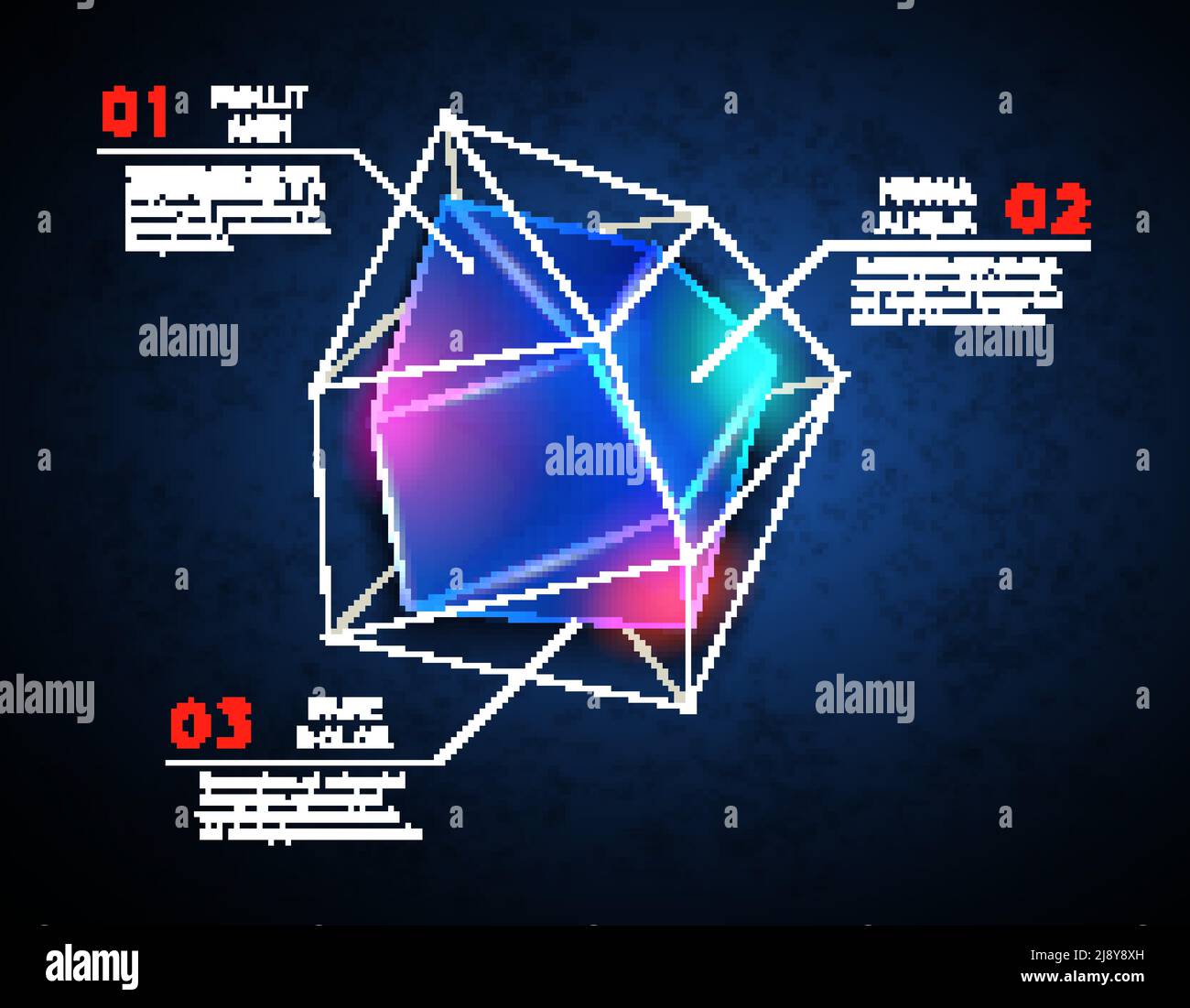 Background low poly polygonal glowing geometric shape. Facet and ...