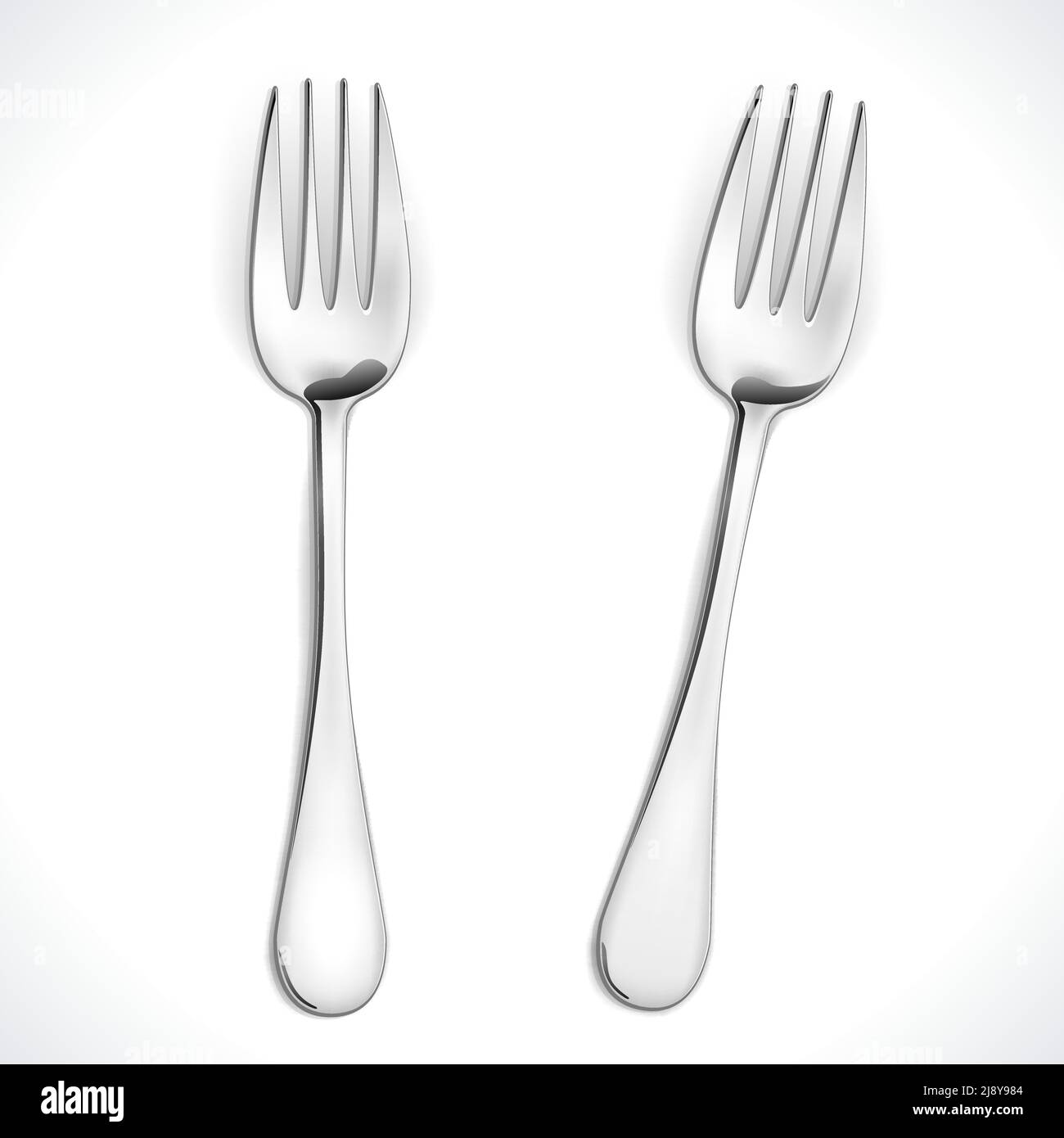 Realistic Steel Fork isolated on white. Vector Illustration. EPS10 ...