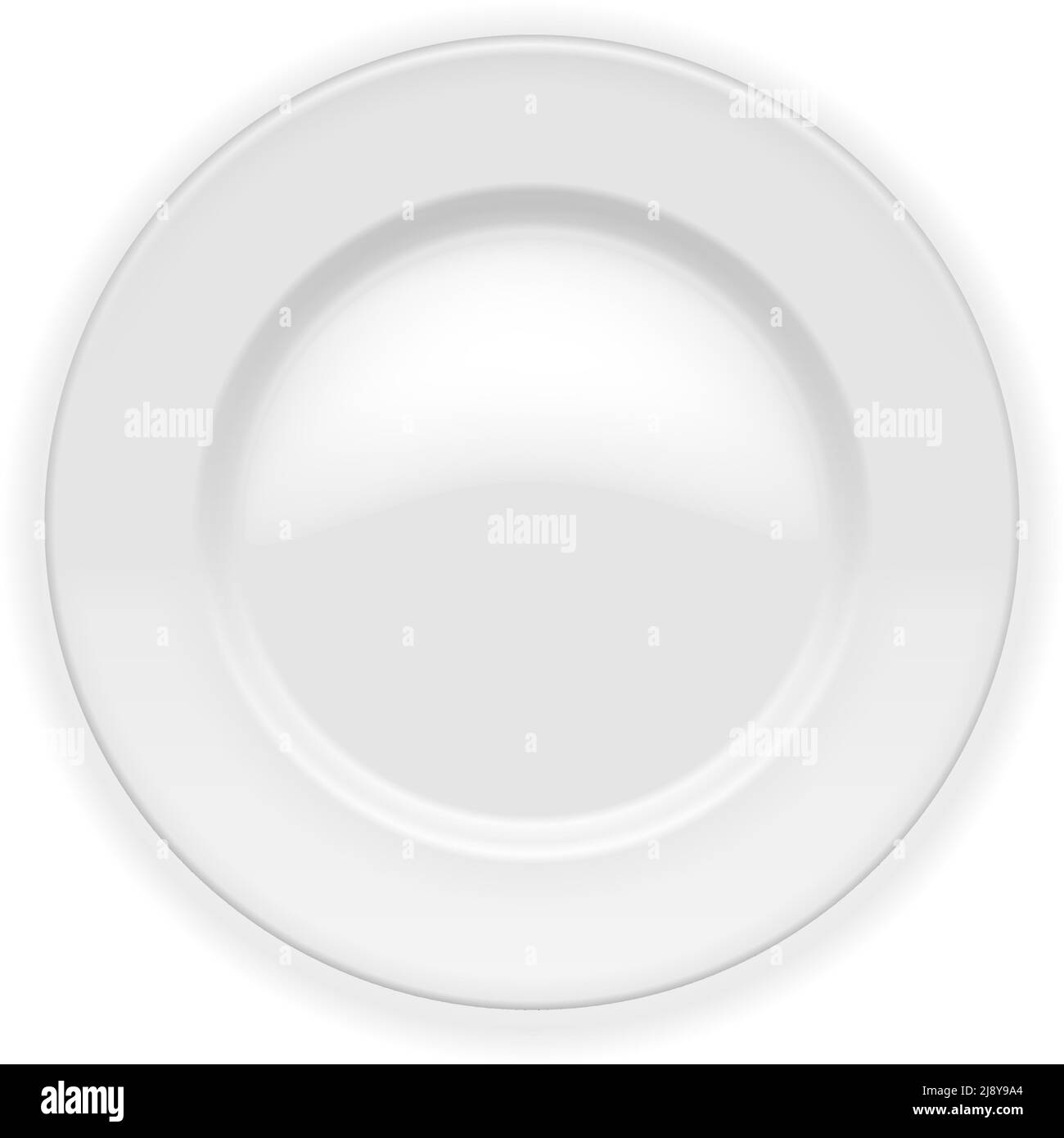 Realistic white Plate isolated on white. Vector Illustration. EPS10 ...
