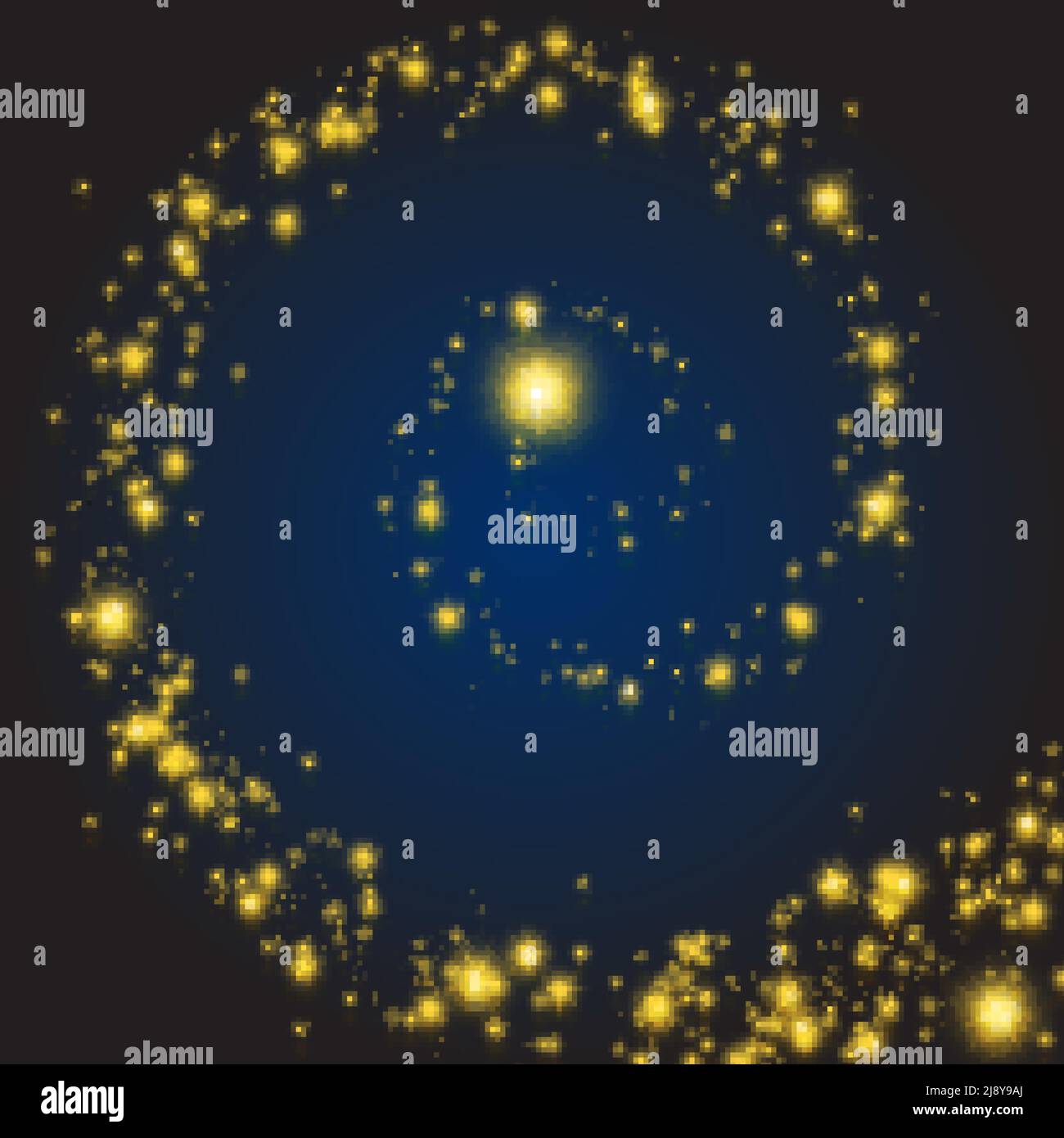 Magic stars swirl. Glow magical spiral with glitter effect, vector ...